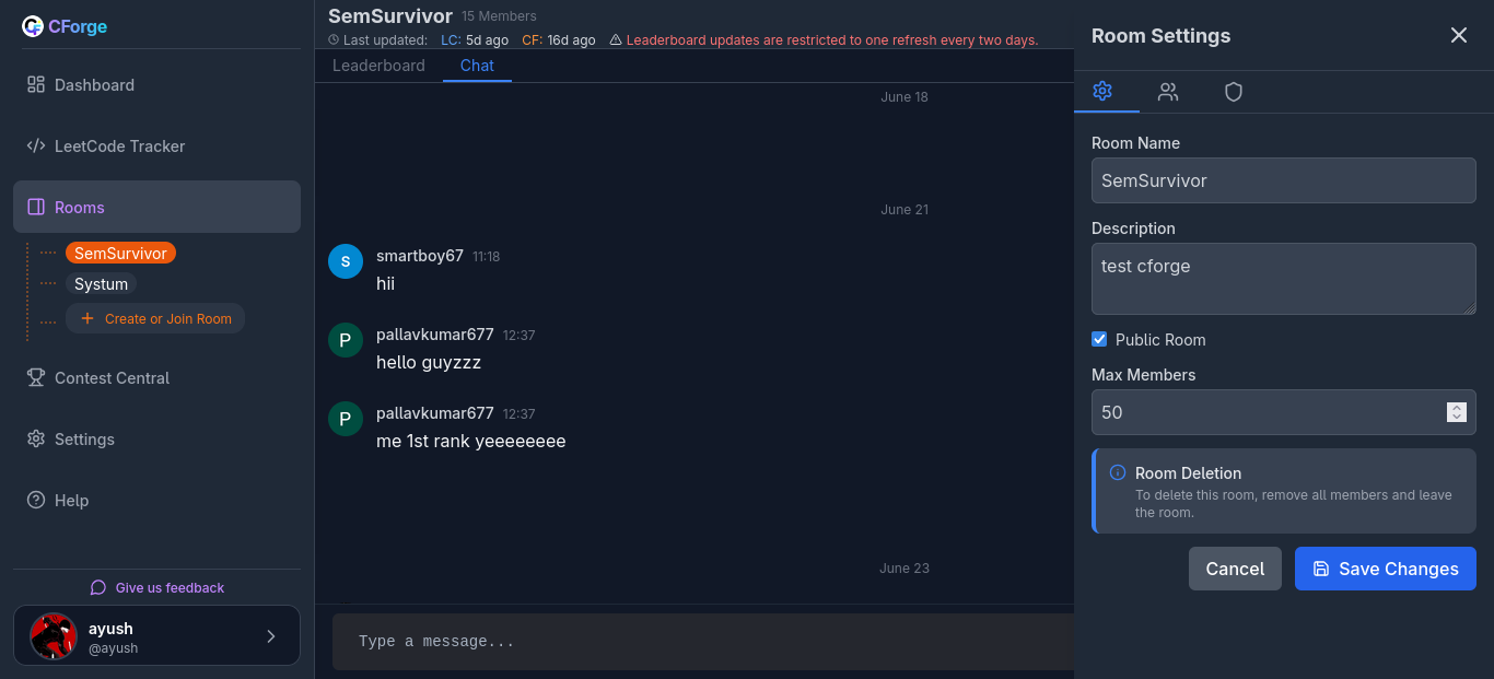 CForge: LeetCode Tracker & Competitive Programming Leaderboards